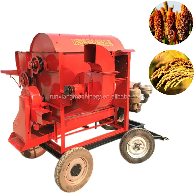 Mini Mobile Multi Agricultural Rice Millet Thresher Threshing Machine ...