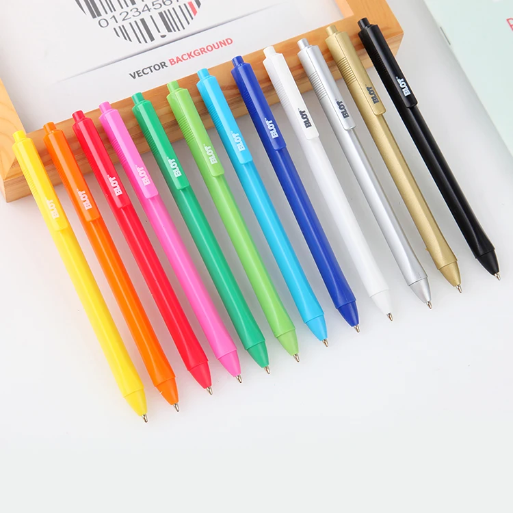 Beifa Multi Color Retractable Ballpoint Pen Set - 12 Colors