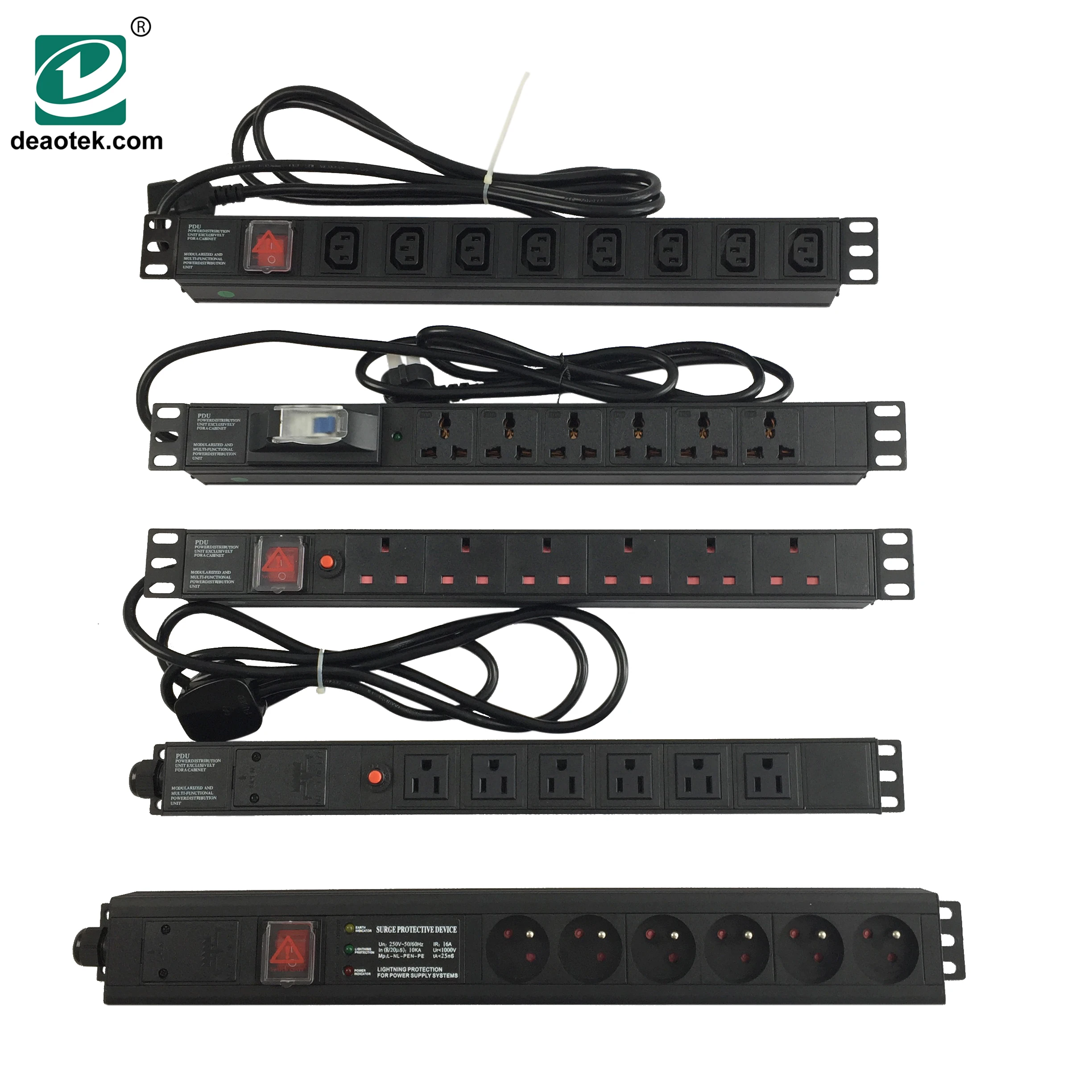 1u 10a 6 Outlets Air Switch 2m Cable Pdu Computer Room Cabinet Pdu ...