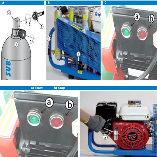 300bar 5.5HP SCBA Cylinder Refilling Air Compressor for Sale