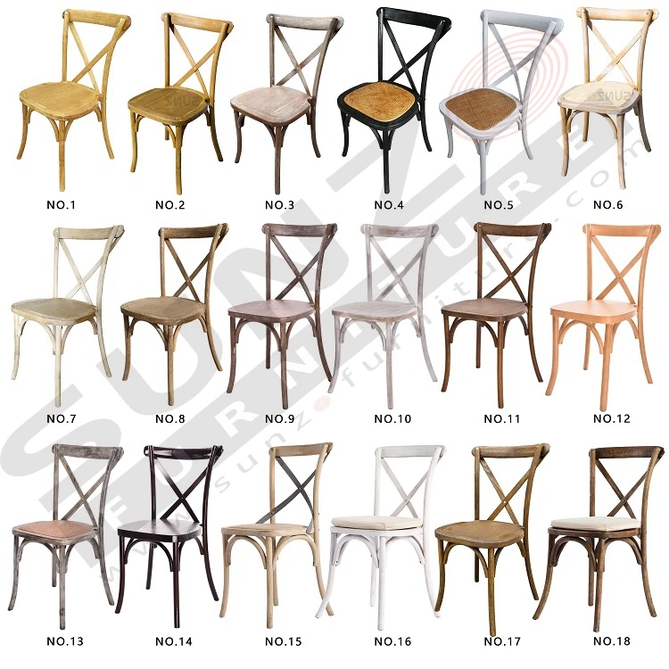 Natural Color Beech Wood Cross Back French Bistro Chairs Hotel Event ...