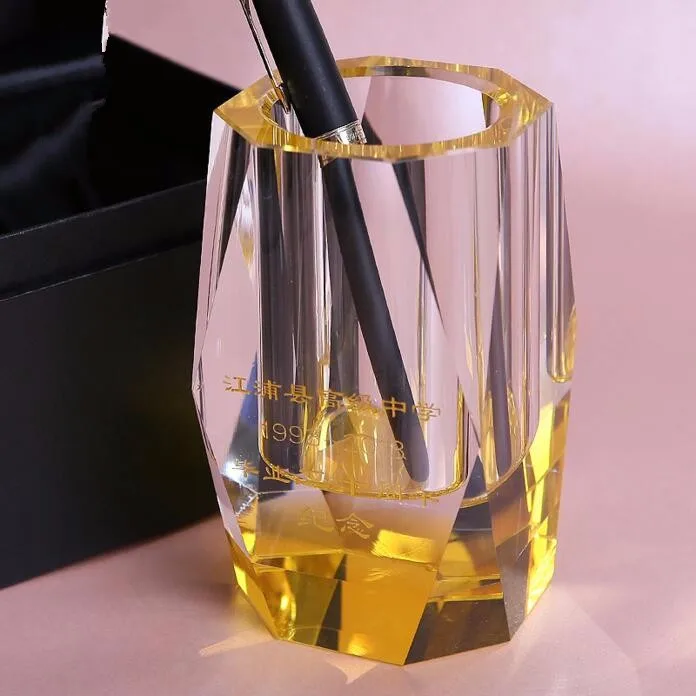 Factory Supply Handmade Glass Crystal Pen Holder For Teacher's Day Gift ...