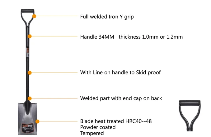31707 All Metal Steel Handle Spade Blade Heat Treated Hrc40--48 Powder ...