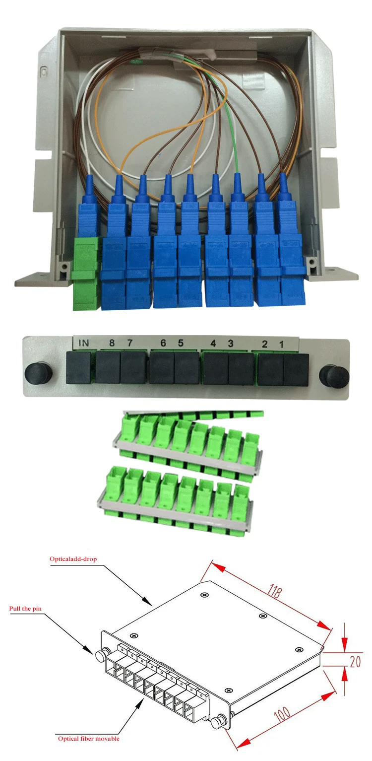 Sc Apc Plc 1x 8 1x16 Single Mode Splitter Fiber Optical Box 8 Way Ftth ...