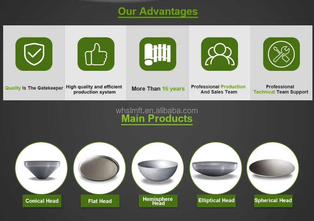 Aluminium End Cap Torispherical Heads Tank Spherical Caps