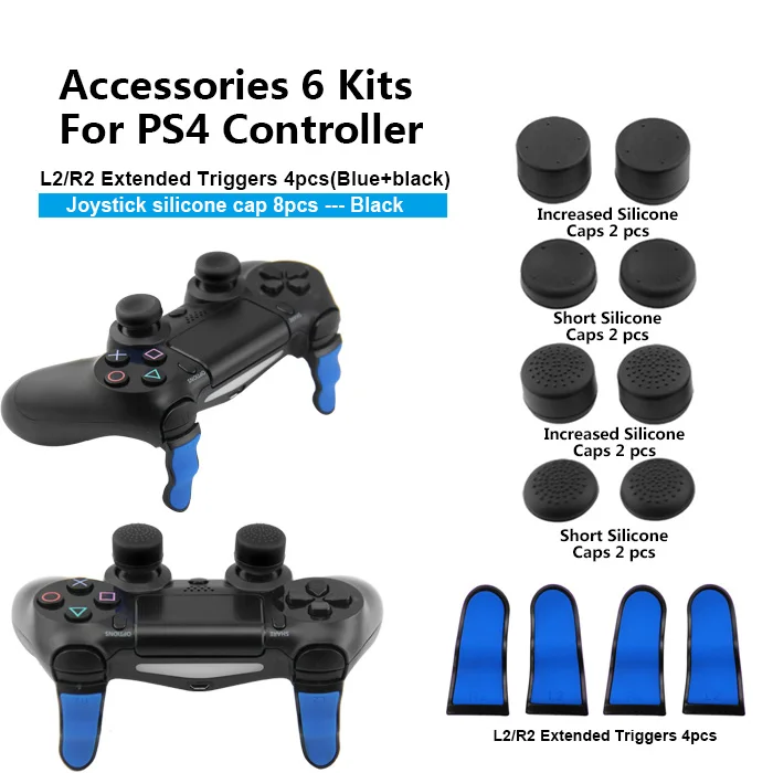 12 In 1 Silicone Analog Sticks Grip For Dualshock 4 Ps4 Slim Pro ...