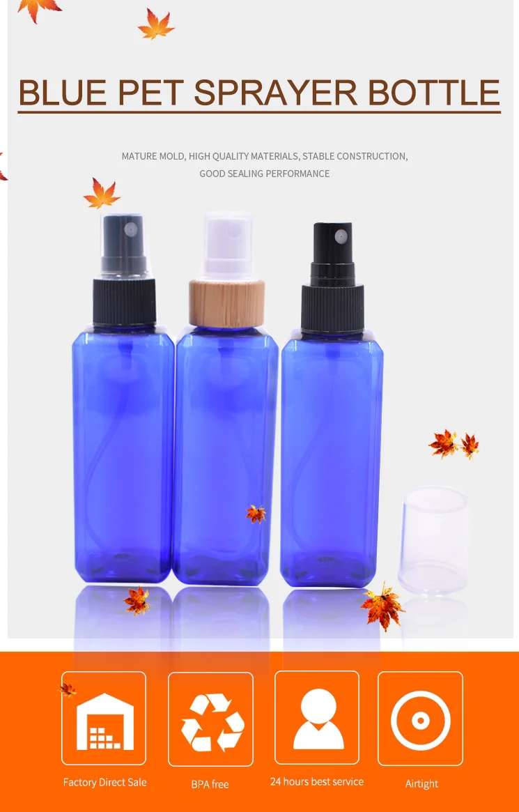 Buy Pet Spray Bottle,Cosmetic Package Blue Color Refillable Empty 100 ...