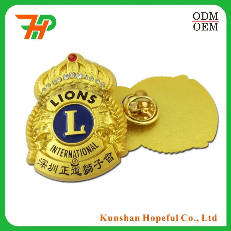 2018 3d Lions Clubs International Custom Lion Lapel Pin With Diamonds ...
