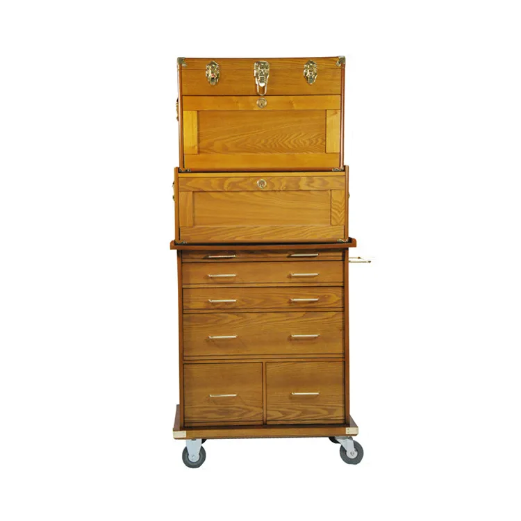 Oak Wood Tool Box With Drawer Slides Trolley - Buy Tool Box,Tool Box ...