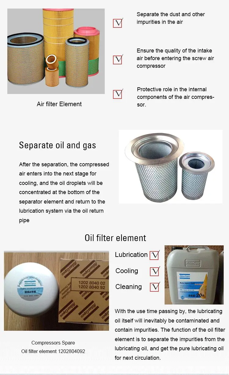 Atlas Copco Compressor Spare Parts Oil Filter Elements 1613610590/ ...