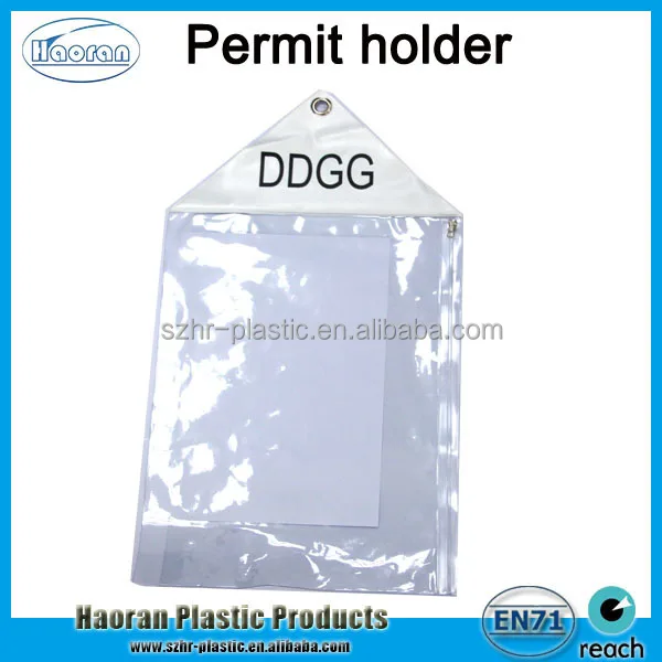 New Design Pvc Zip Lock Flexible Sheeting Permit Holder Document Holder ...