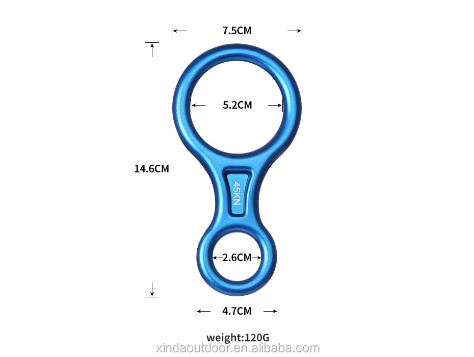 XINDA 45kn Aluminum Rescue Figure 8 Descender for Climbing