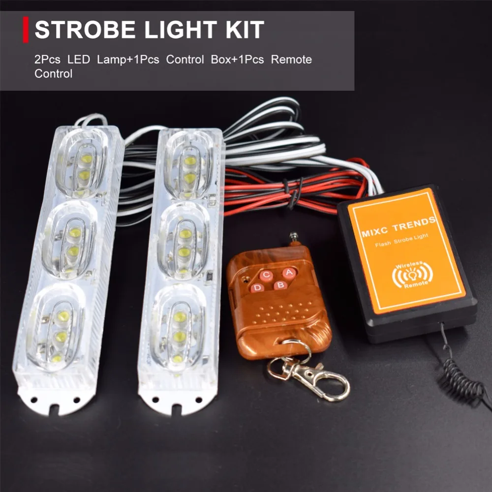 Wireless Remote Control Emergency Strobe Warning Lights 2x9 Leds 18w ...