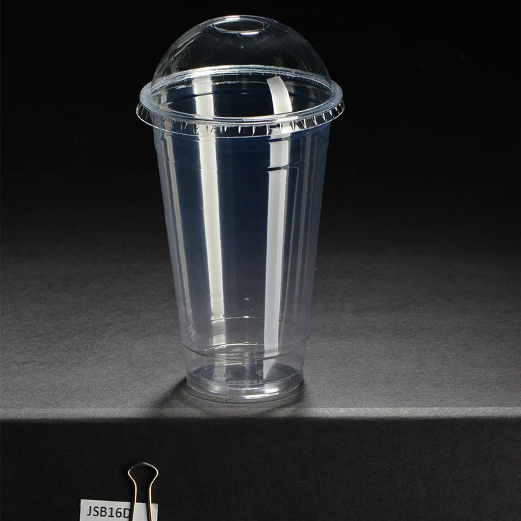 High Quality 16OZ Disposable Plastic PP PET PLA Cup With Dome Flat Lid ...
