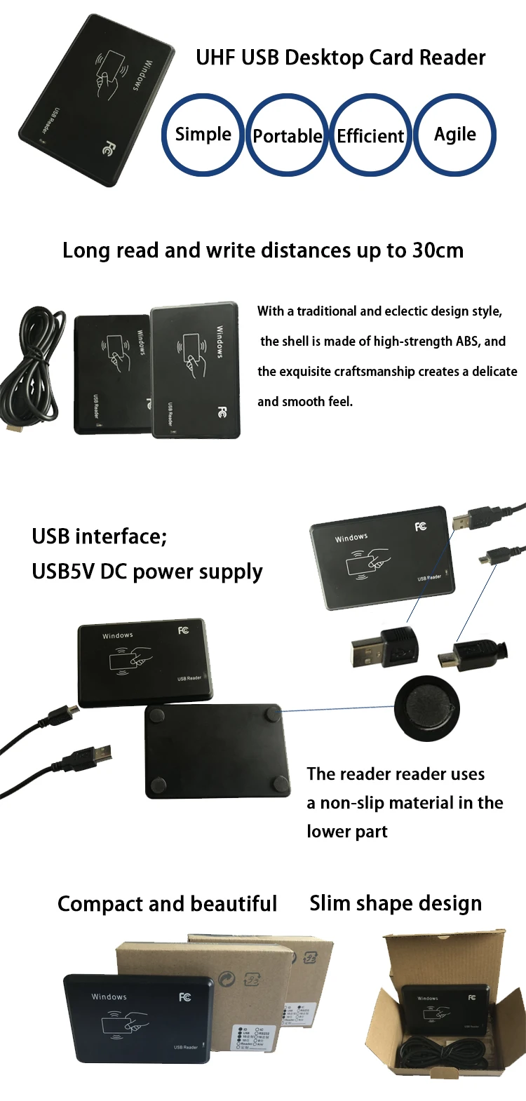 USB free drive analog keyboard, card reader rfid card issuer UHF ...