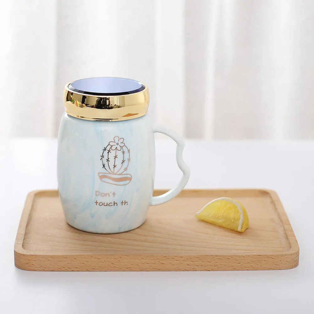 Zogift 2018 New Design Ceramic Tea Coffee Cup Mirror Lid Marble Ceramic ...