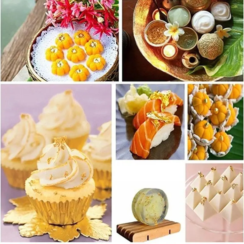 24k Gold Foil Leaf Food Grade Gold Foil Pure 24k Gold Leaf (9.33*9.33cm ...