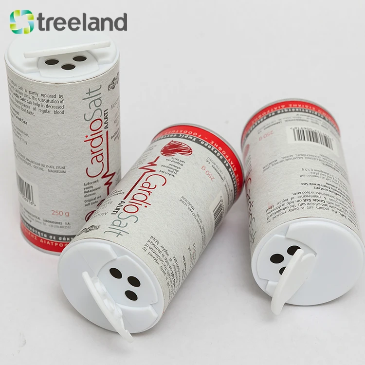 Salt Cardboard Tube Box Plastic Shaker Lid - Buy Salt Cardboard Tube ...
