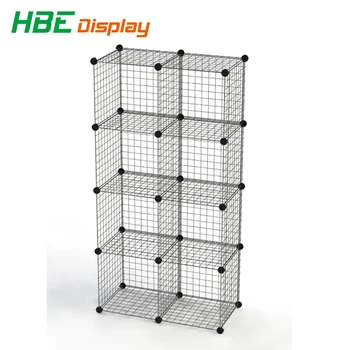 Collapsible Wire Mesh Storage Grid Cube Unit - Buy Grid Cube Unit ...