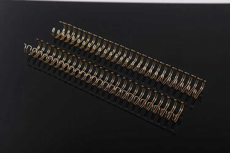 Custom Made Dark Gold Color Double Loop Wire Book Binding Double Wire O ...