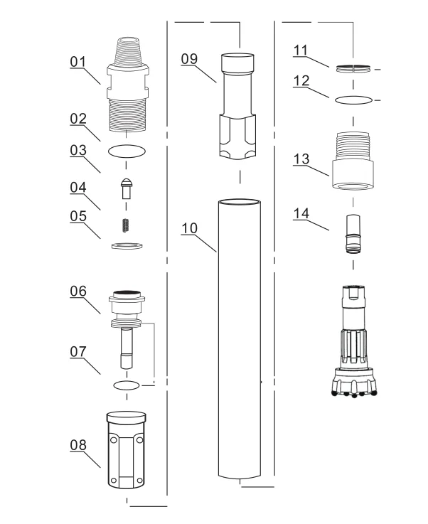 High Power Output Ratio Bulroc Mincon Dth Hammers Atlas Copco Dth ...