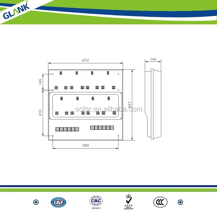 Plastic Wall Mounted Electrical Meter Distribution Box For 8 Meters ...
