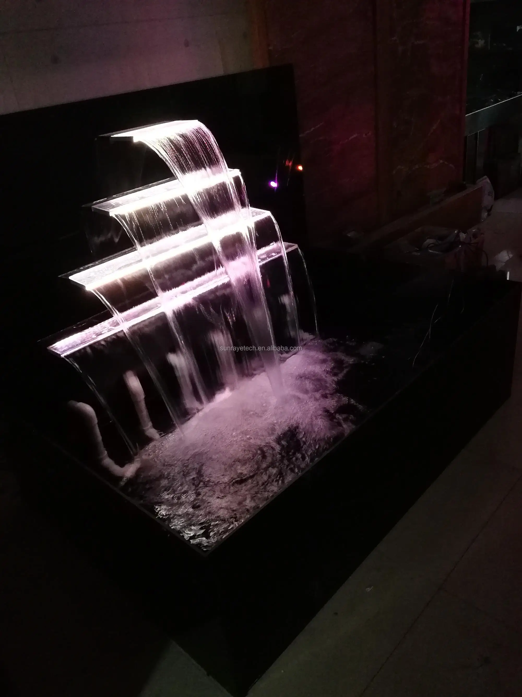 Sheer Descent Waterfall Cascade Spillway with LED Light