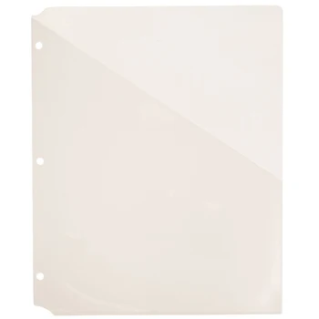 3 Hole Punched Letter Size Poly Translucent Slash File Jacket Binder ...