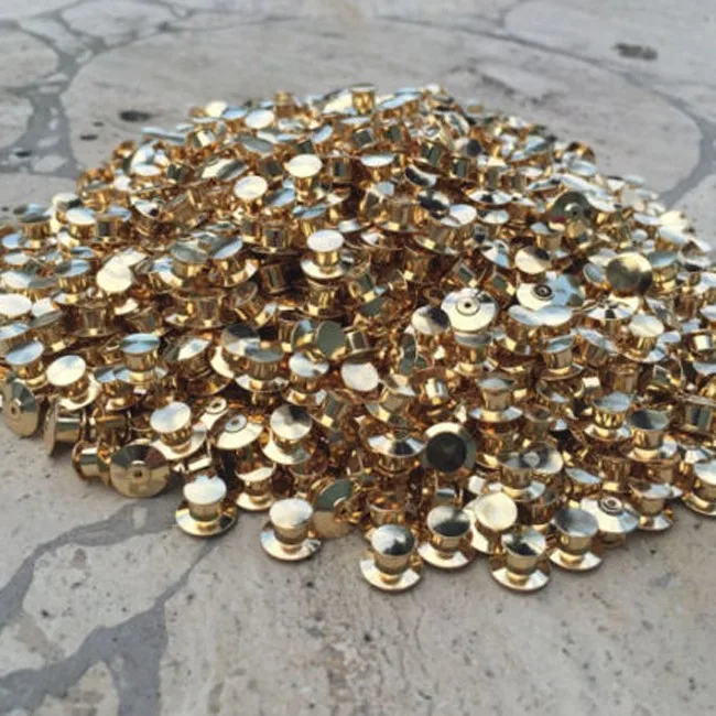 Gold Brass Locking Lapel Pin Back Clutch Clasp Fastener For Badges ...