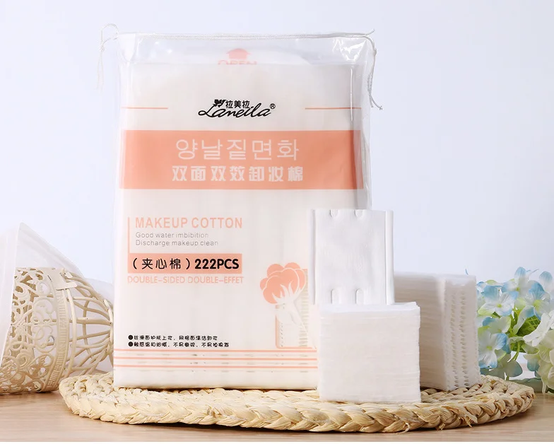 Lameila OEM Square Double-Sided Sandwich Cotton Pads