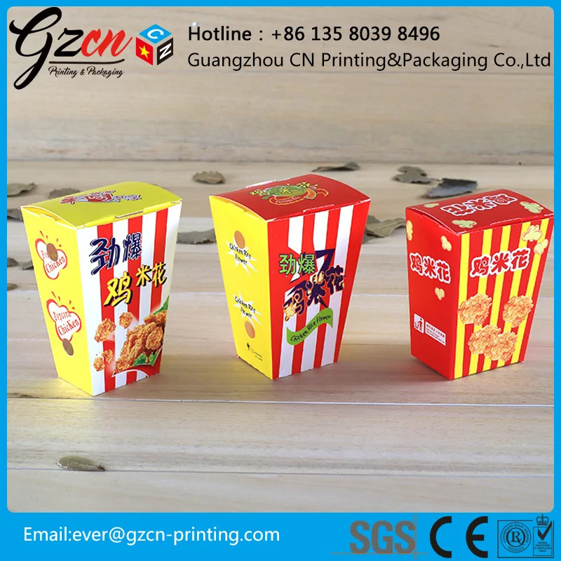 Customize Printing Food Packing Packaging Fried Popcorn Chicken Paper ...