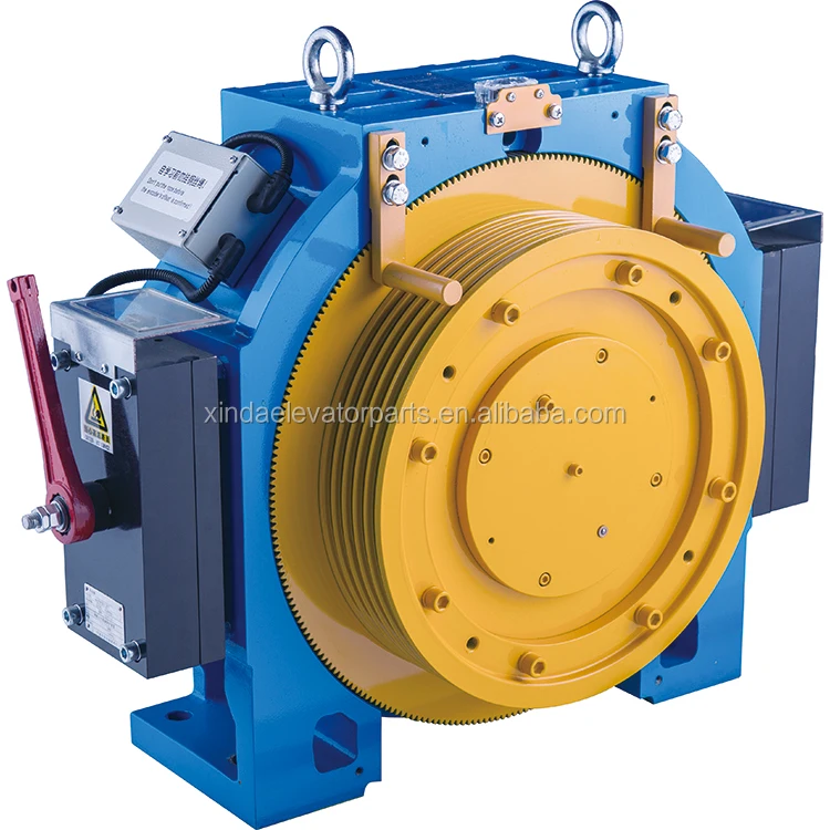 Traction Device 3000kg Load Gearless Elevator Machine