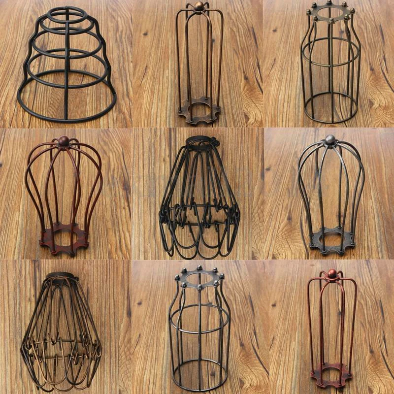 Rustic Crown Shape Vintage Clamp On Lamp Guard Metal Edison Bulb Cover ...