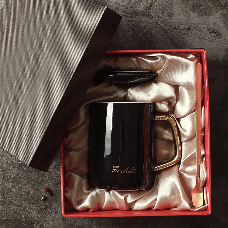 Custom Personalized Classic Black White Ceramic Mug Gold-plated Cup ...