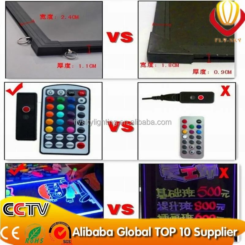 Sensory Led Drawing Board Illuminated Writing Message Boards Neon Light ...