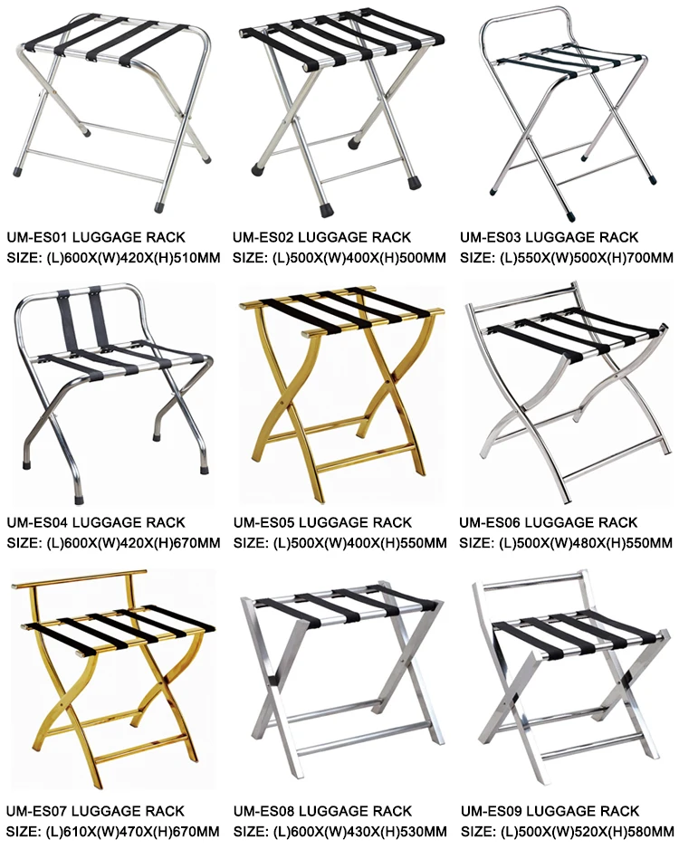 Hotel Room Stainless Steel Folding Baggage Luggage Rack
