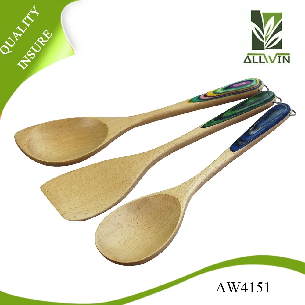 Eco Friendly Wooden Spoon Set With Silicone Handle - Buy Wooden Spoon ...