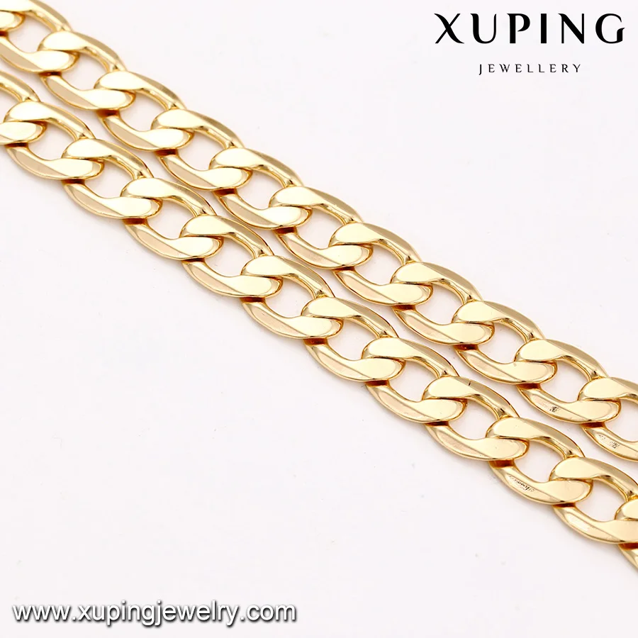 43586 Xuping Jewelry Simple 18k Gold Plated Big Chains Men Necklace ...