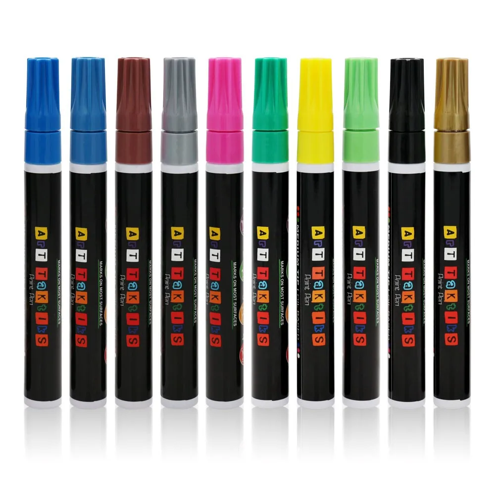 Acrylic Paint Marker 12/24 Colors Set Permanent Drawing Pens For Artist ...