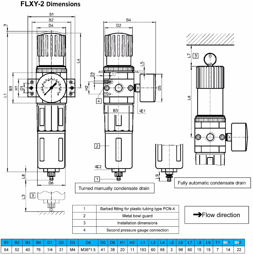 Flx 210 Pressure Relief Valve Air Filter Regulator For Pneumatic ...