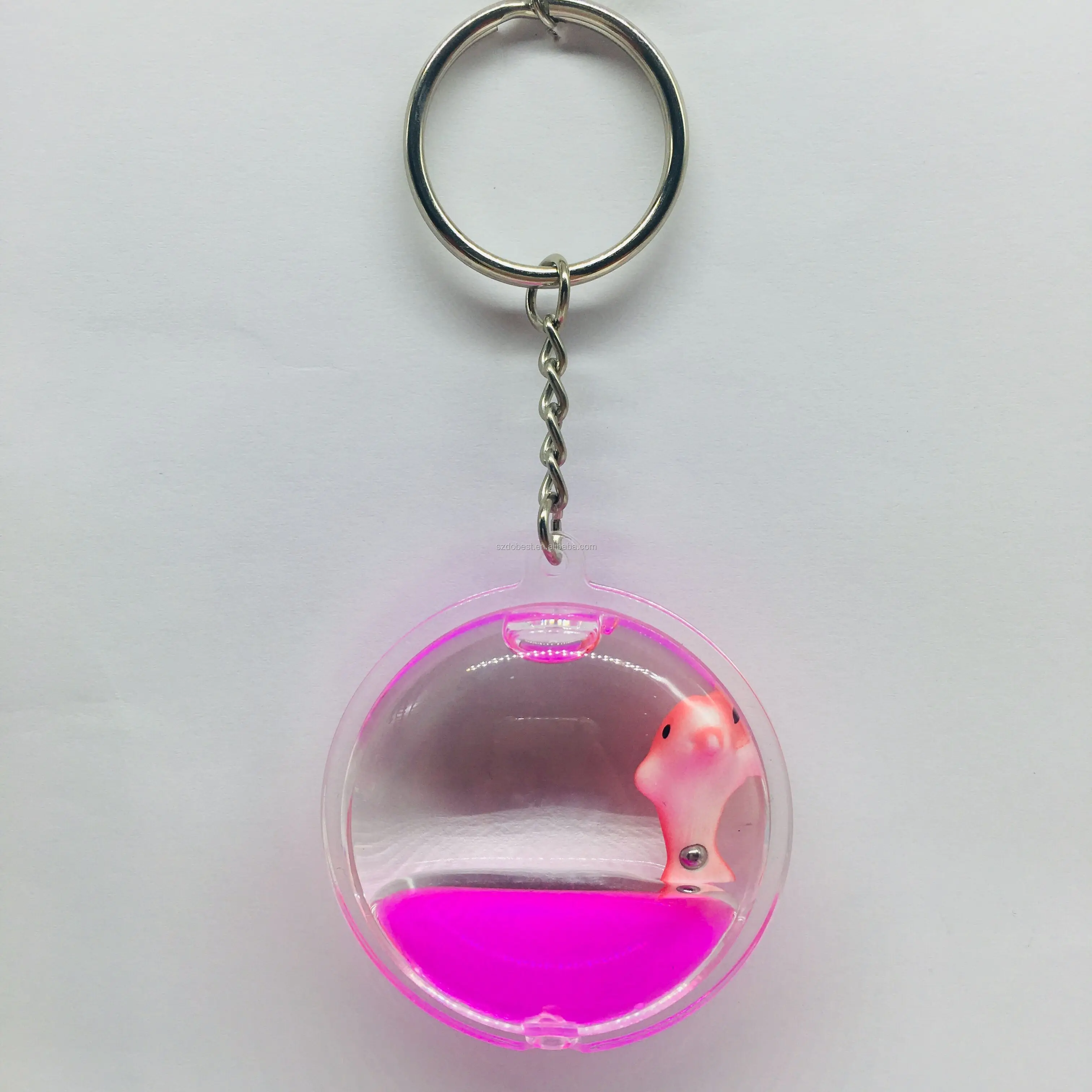 Aqua Liquid Keychain With Cute Dolphin Floater 3d Floater Keychain ...