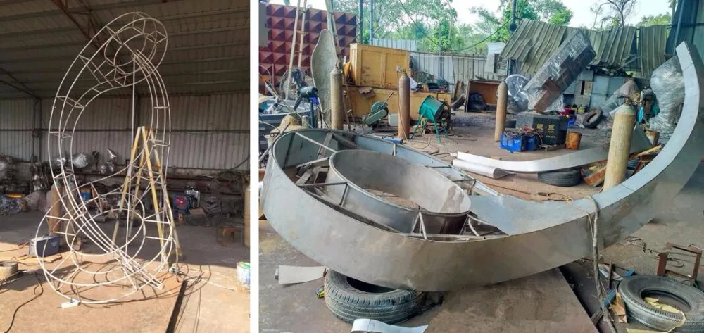 Stainless Steel Artificial Metal Tree Sculpture - Modern Outdoor Decoration