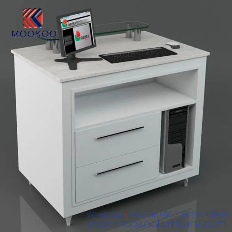 Silvery Glass Retail Cashier Counter With Drawers For Computer - Buy ...