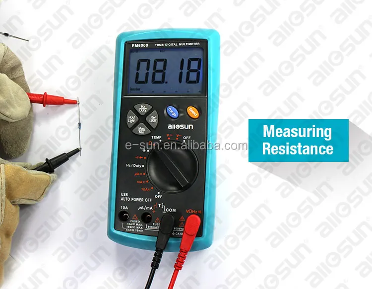All-sun EM6000 Digital Multimeter - True RMS & Dual Fuse