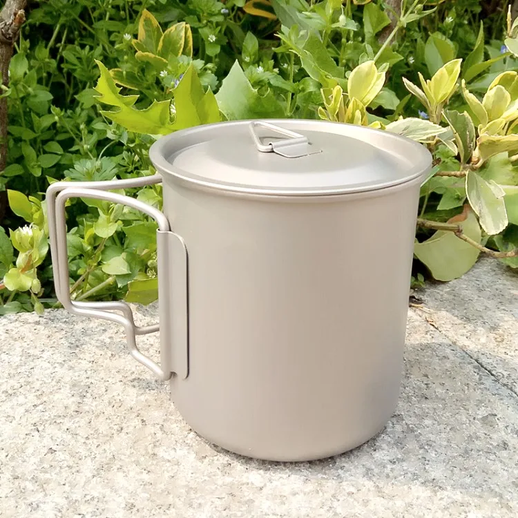Camping Mug Titanium Pot Folding Handle 400ml Pure Titanium Mugs With ...