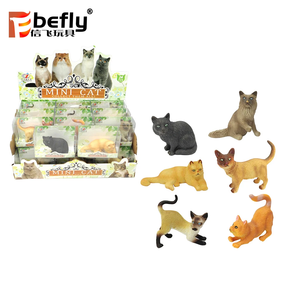 6 Kinds Small Solid Toy Plastic Cat Figure For Party Decoration - Buy ...