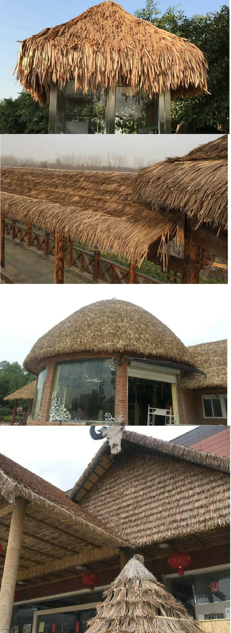 Pvc Pe Fireproof Artificia Thatch Roof Tile Plastic Imitations ...