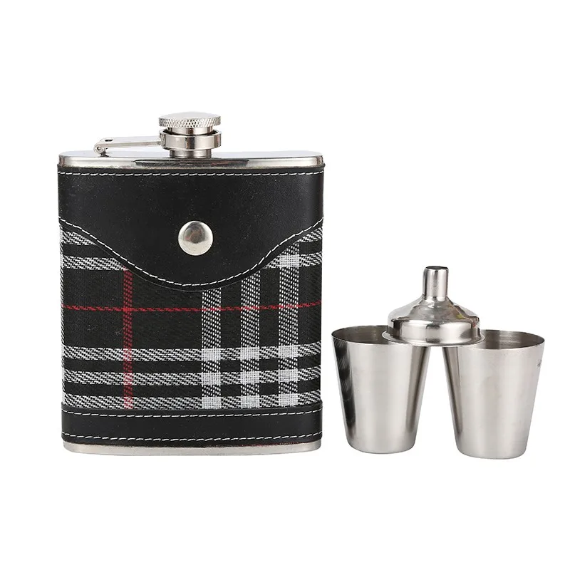 Jh019 Promotional Gift Flask Set Portable Hip Flask Rubber Coating ...