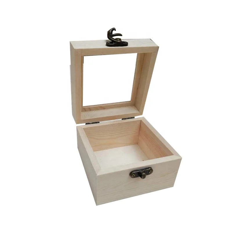 Natural Carved Hexagon Wood Treasure Chest Boxes With Hinge Lid - Buy ...