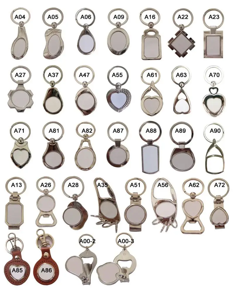 metal key fastener sublimation key chain blank custom fashion zinc ...